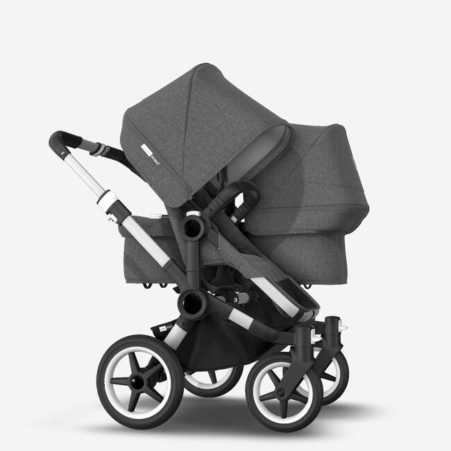 Bugaboo Donkey 3 Duo barnvagn med liggdel och sittdel Gråmelerad ...