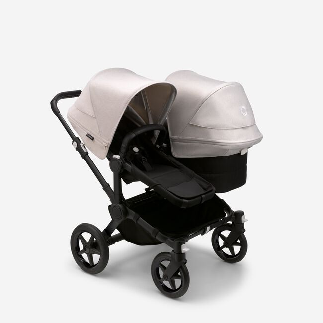 Bugaboo Donkey 5 Duo bassinet and seat stroller Misty white sun canopy ...