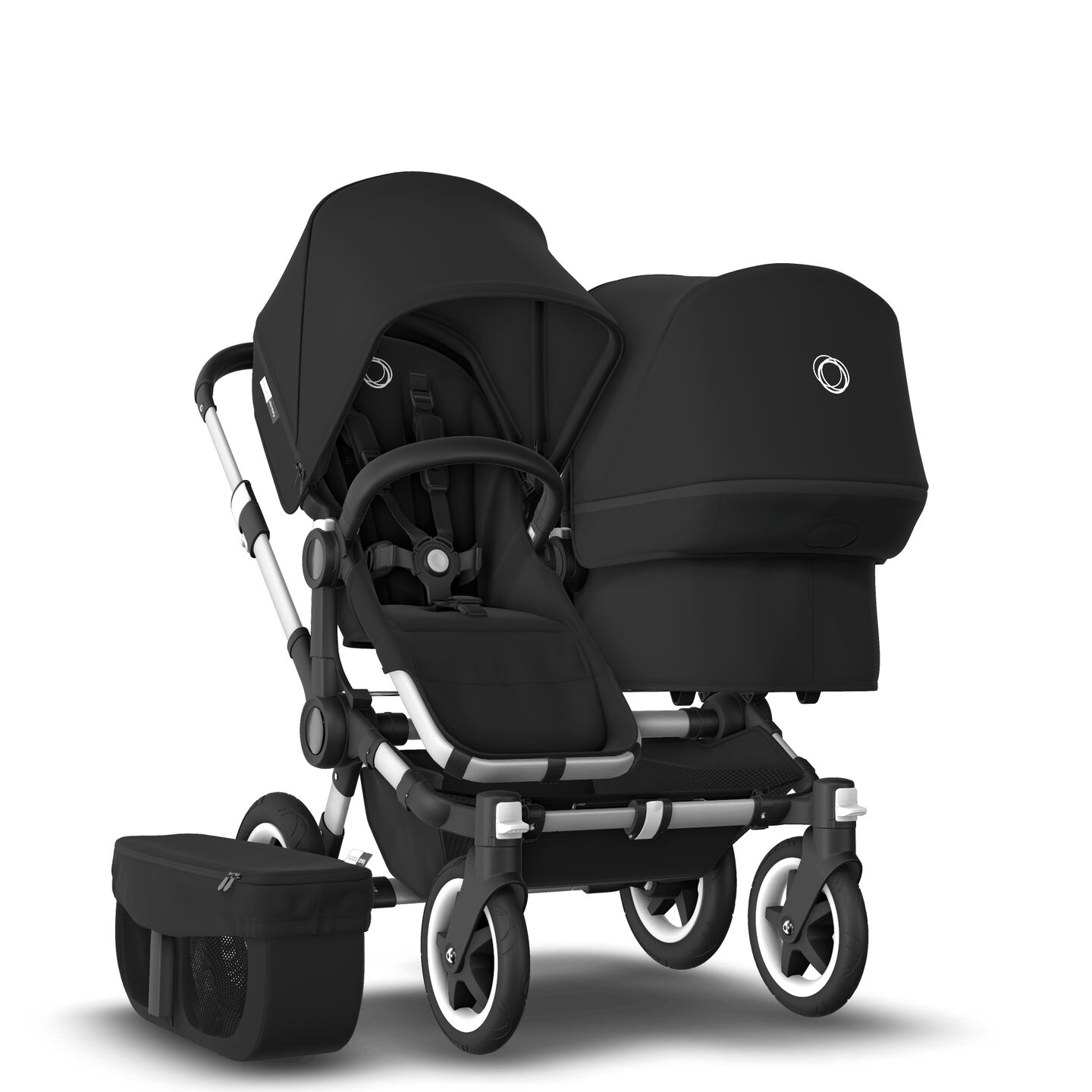Bugaboo Donkey 2 Duo Seat and bassinet pram Black sun canopy, black ...