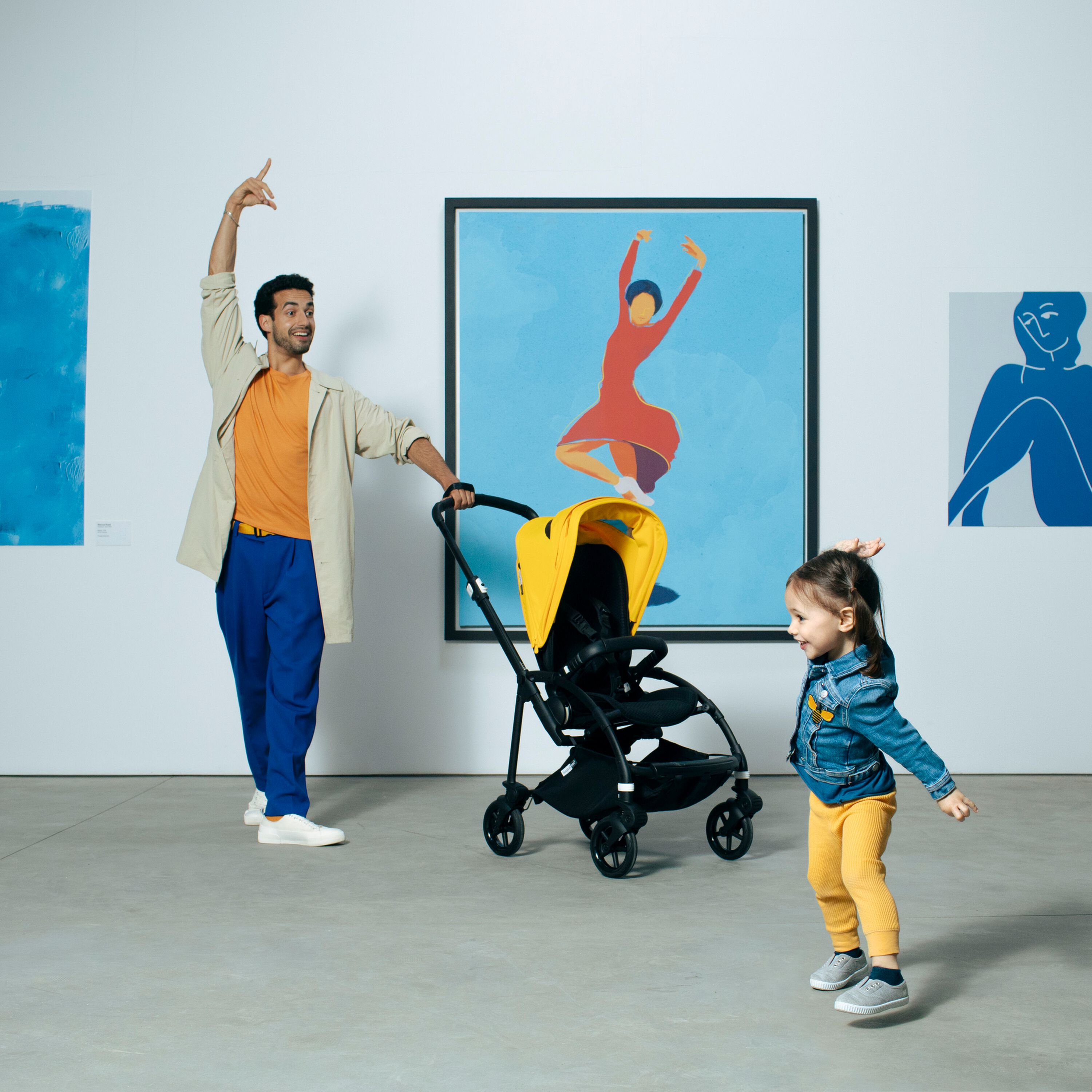 Bugaboo Bee 6 seat stroller Black sun canopy, black fabrics, black ...