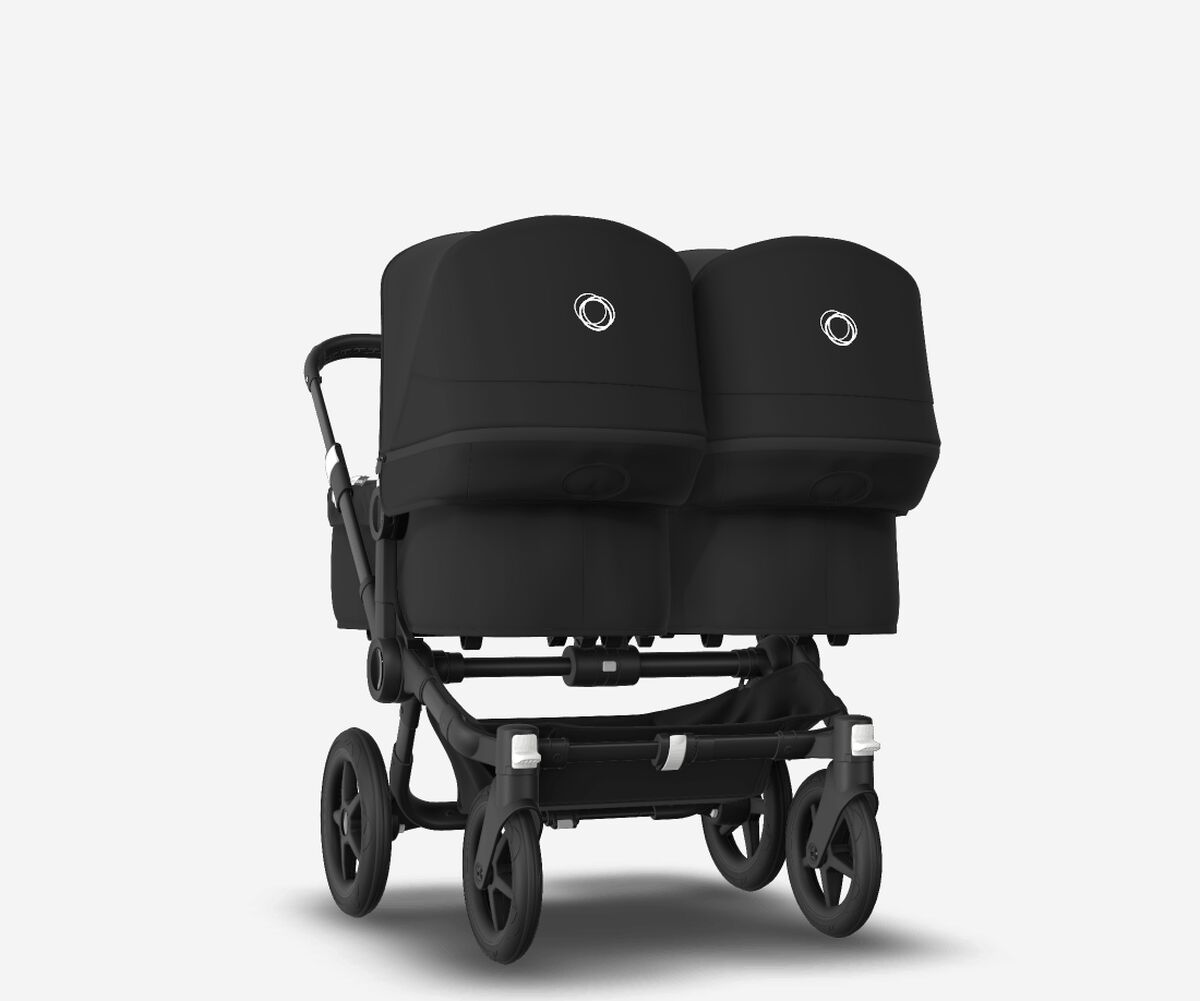 Bugaboo Donkey 3 Twin bassinet and seat stroller Black sun canopy ...