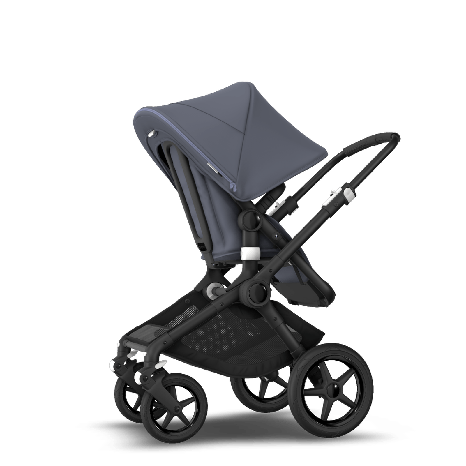 Bugaboo Fox 2 travel system Steel blue sun canopy, steel blue fabrics ...