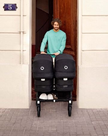 Bugaboo Donkey 5 Twin carrycot and seat pushchair Misty white sun ...