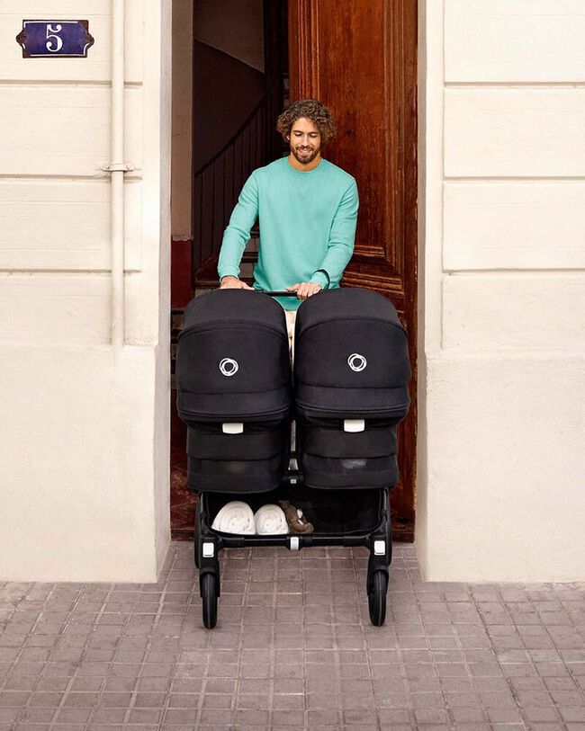 Bugaboo Donkey 5 Twin carrycot and seat pushchair Misty white sun ...