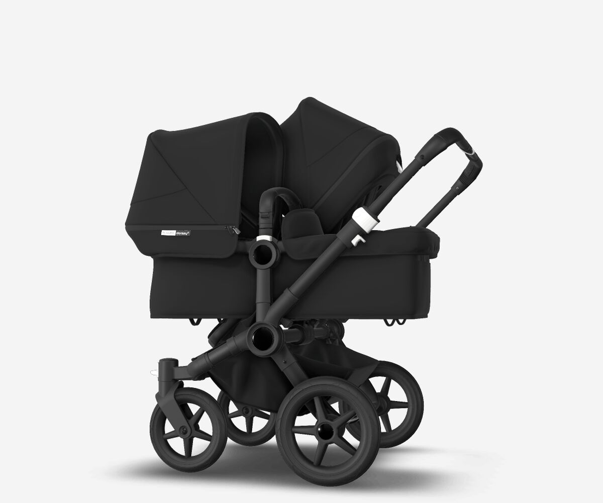 Bugaboo Donkey 3 Duo bassinet and seat stroller Black sun canopy, black ...