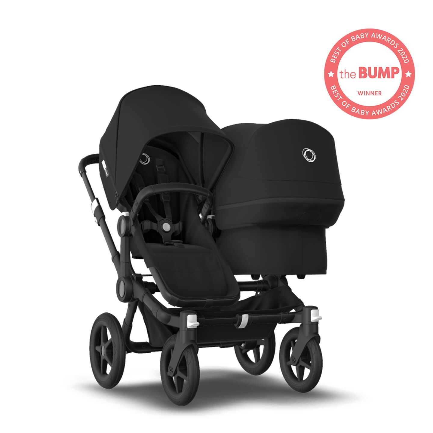 Bugaboo Donkey 3 Duo bassinet and seat stroller Black sun canopy, black ...