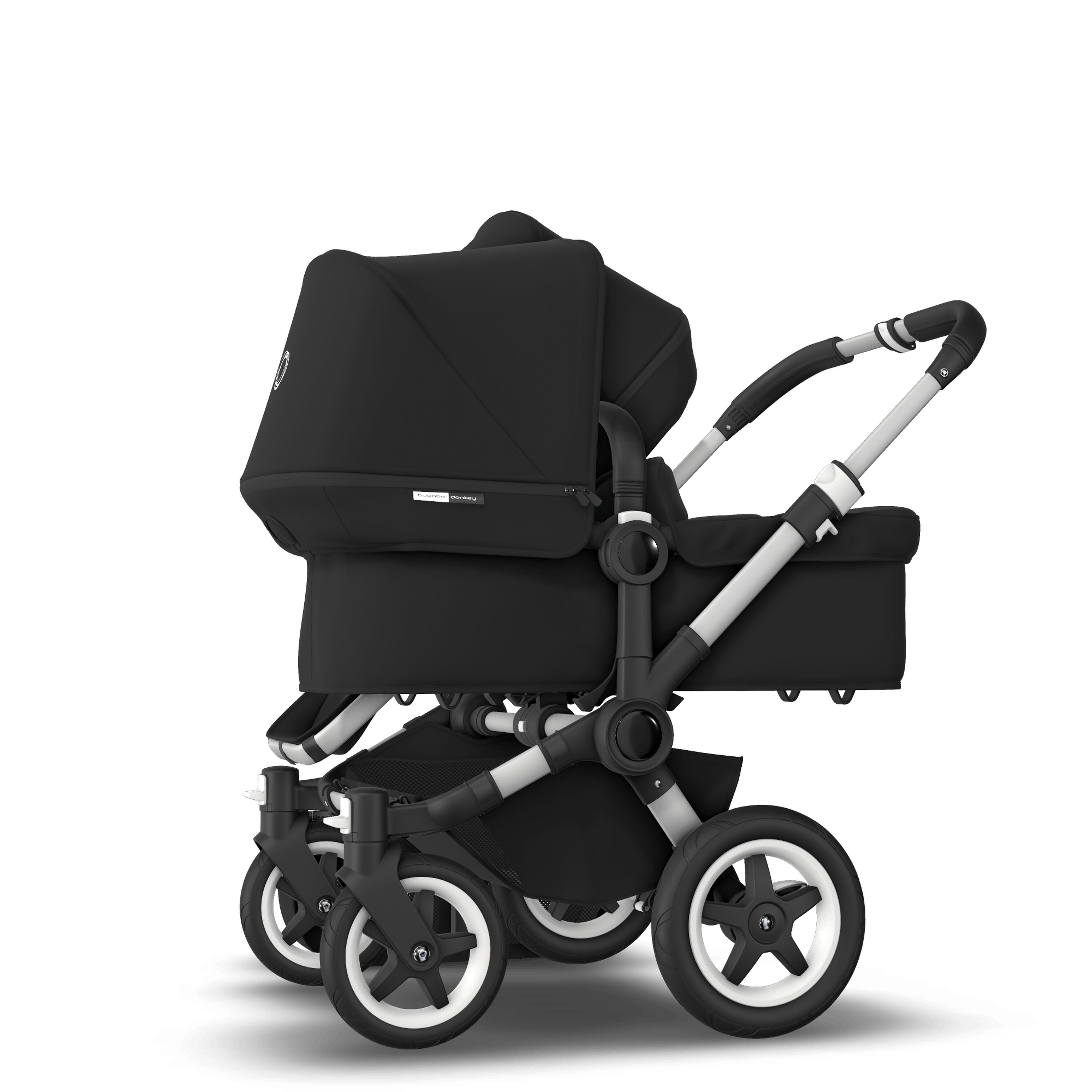 Bugaboo Donkey 2 Duo Seat and bassinet pram Black sun canopy, black ...