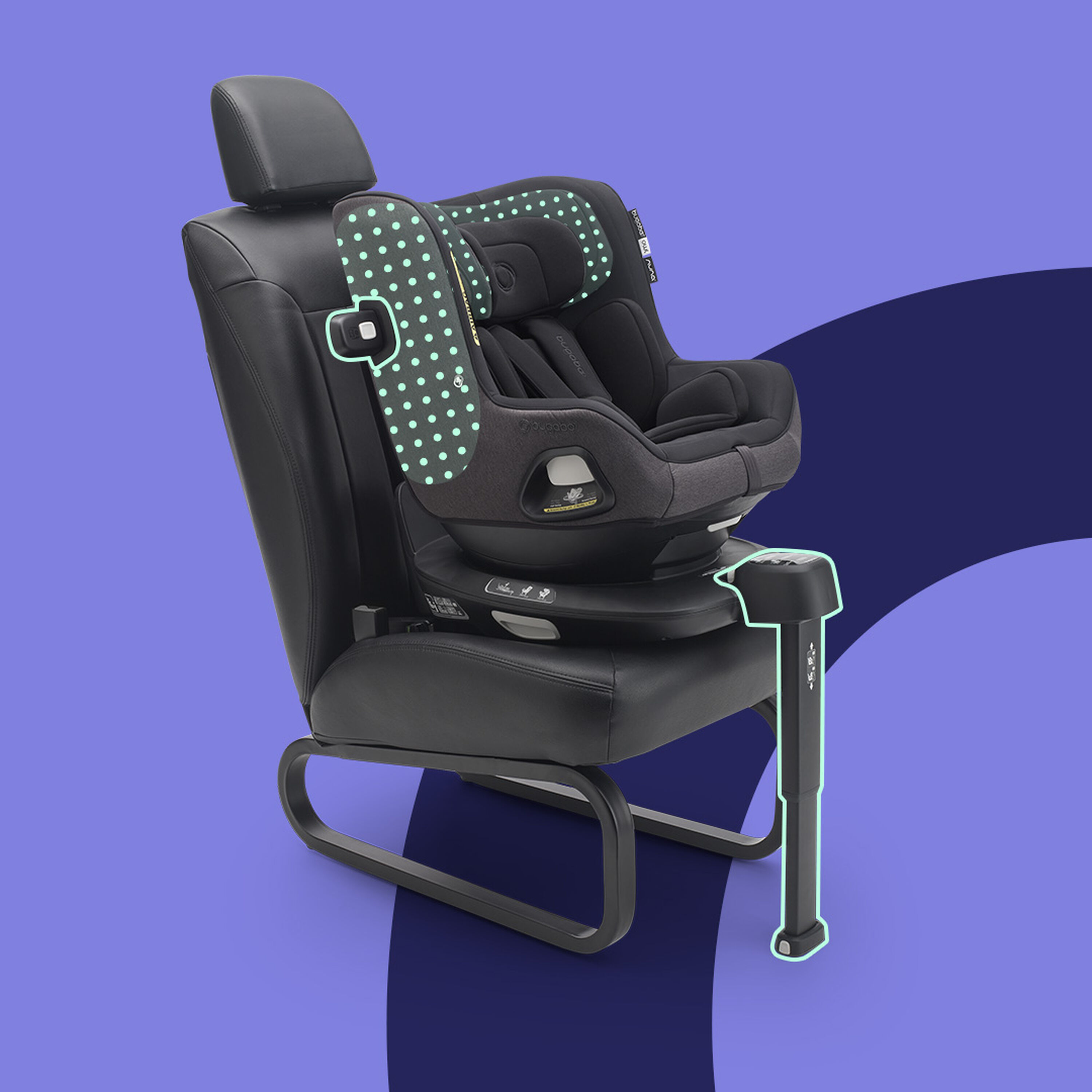 Bugaboo Owl con la Base 360 ISOFIX by Nuna Negro mineral lavado con ...