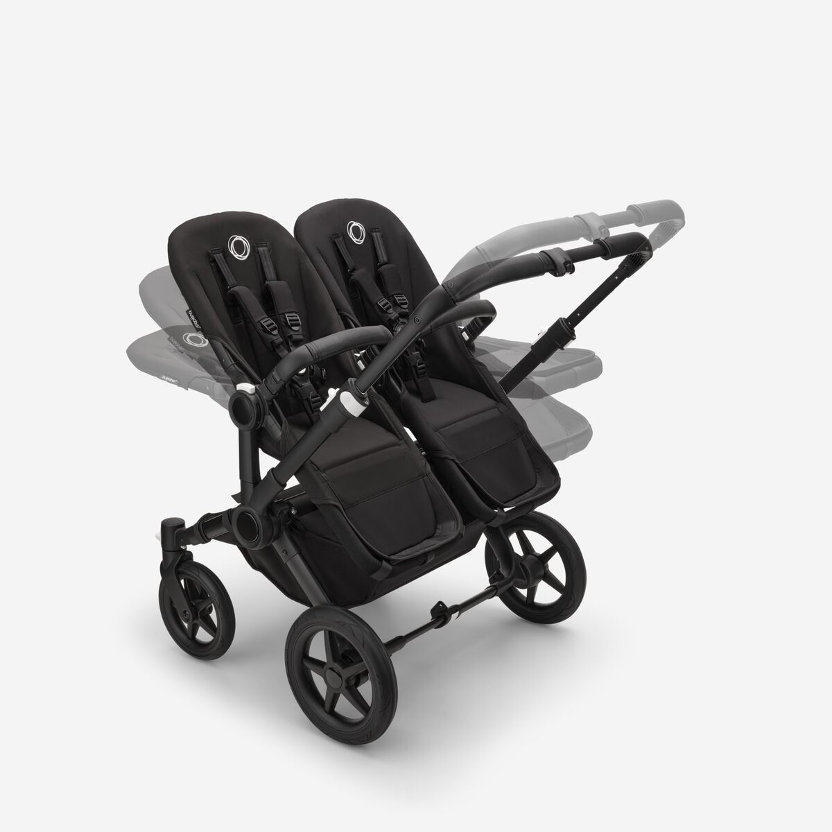 Bugaboo Donkey 5 Twin carrycot and seat pushchair Misty white sun ...