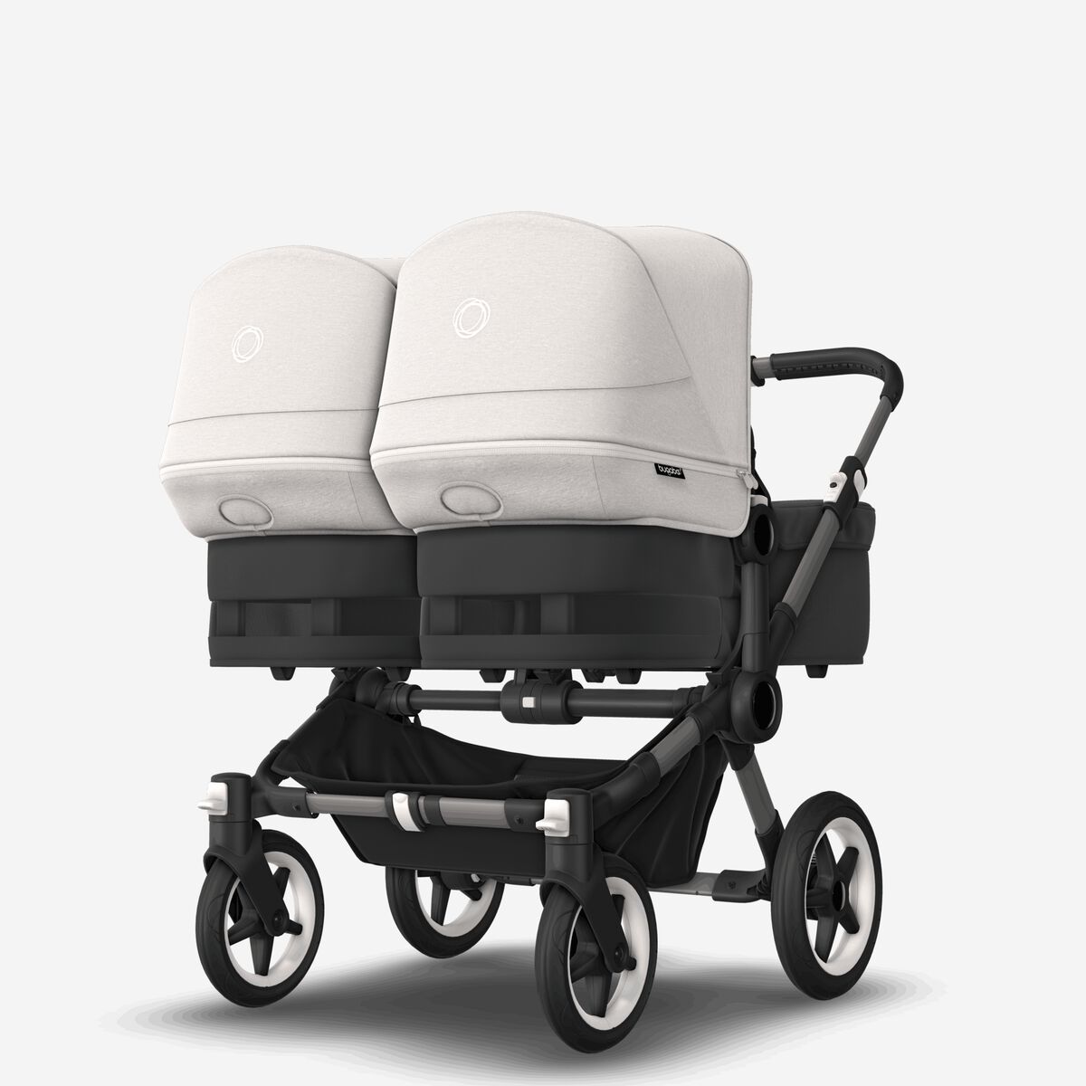 Bugaboo Donkey 5 Twin carrycot and seat pushchair Misty white sun ...