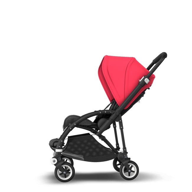 Bugaboo Bee 5 seat stroller Neon red sun canopy, gray mélange fabrics ...
